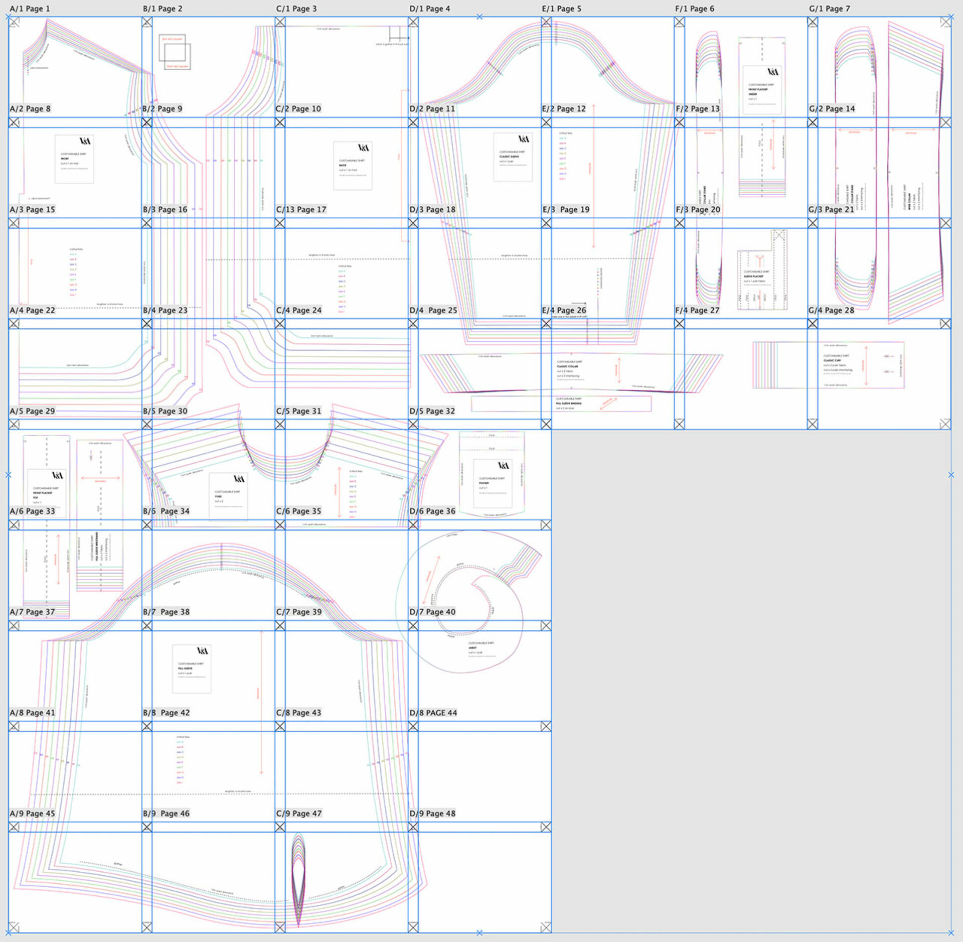 Customisable shirt pattern – print layouts · V&A