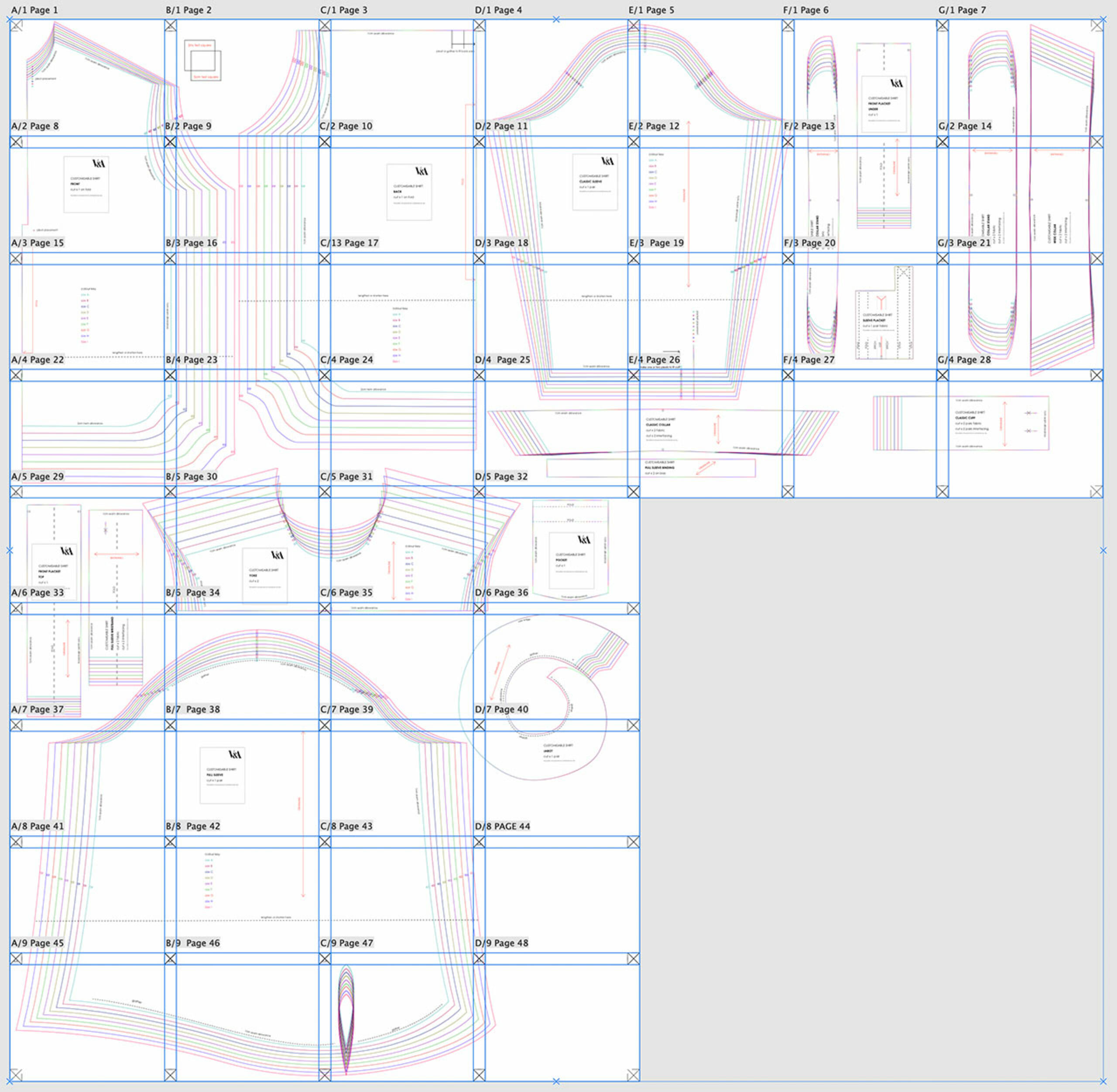 Customisable shirt pattern – print layouts · V&A