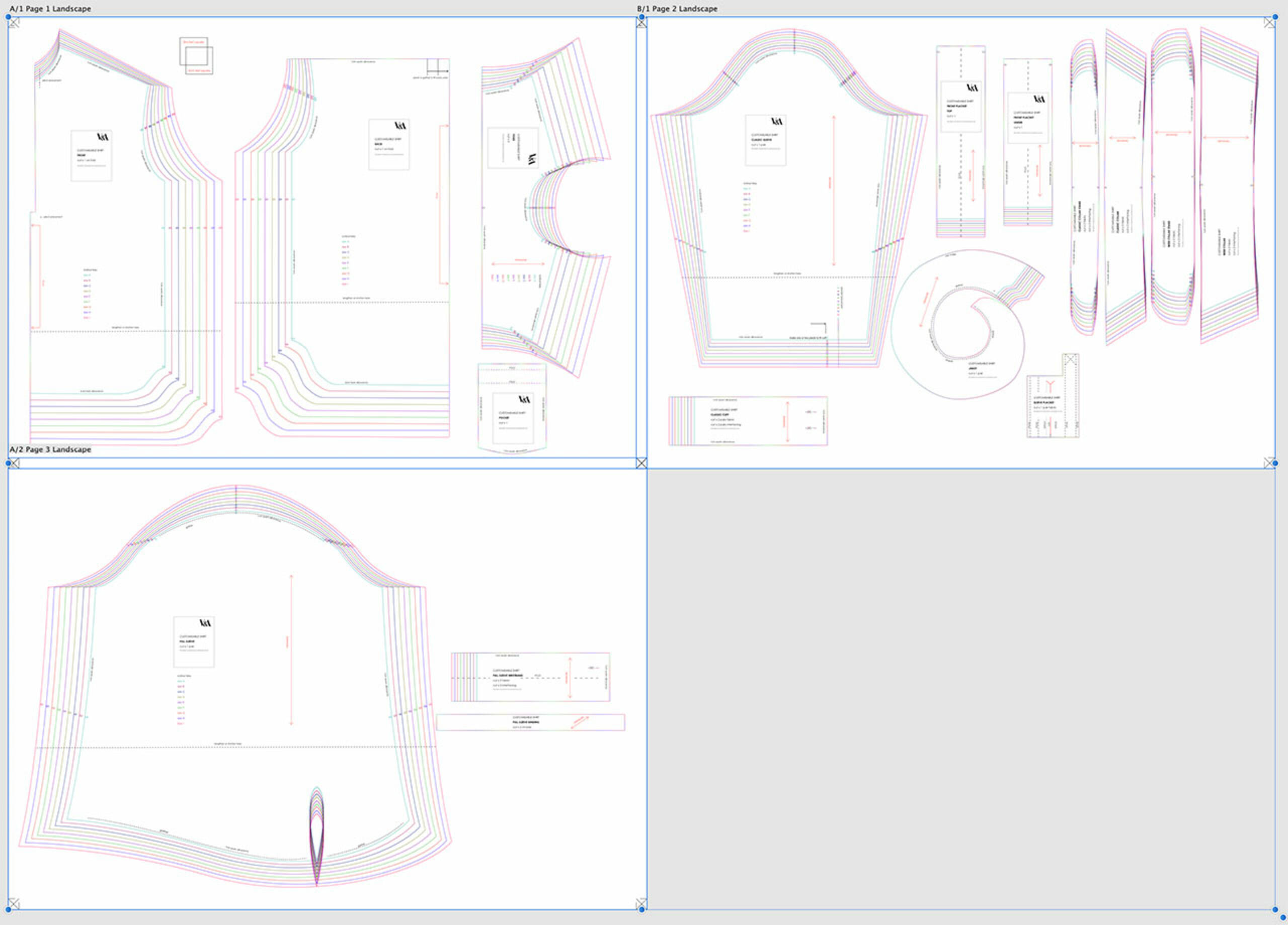 Customisable shirt pattern – print layouts · V&A